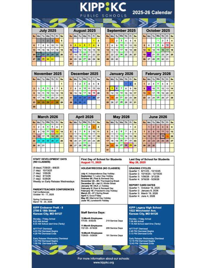 KIPP KC Schools | Academic Calendars for 2024-2025